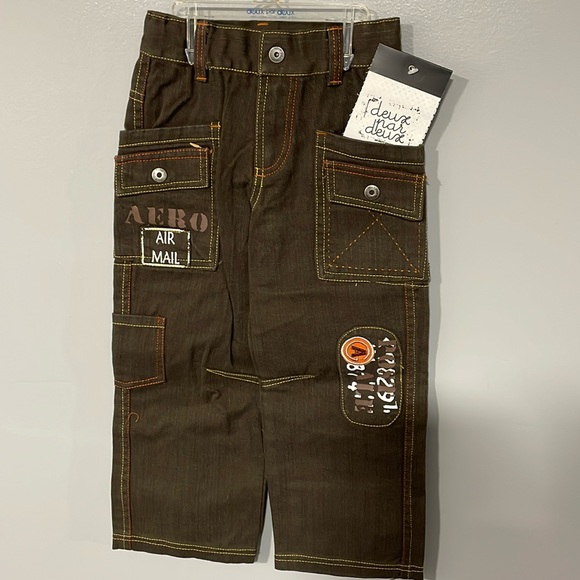 deux par deux | Bottoms | Nwt Deux Par Deux Boys Brown Air Mail Pants ...